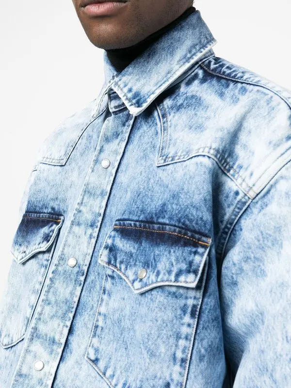 VTMNTS Acid-wash Denim Shirt