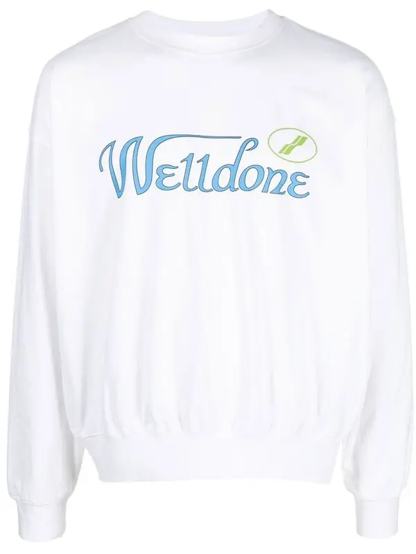 We11Done Logo Print Cotton Sweatshirt