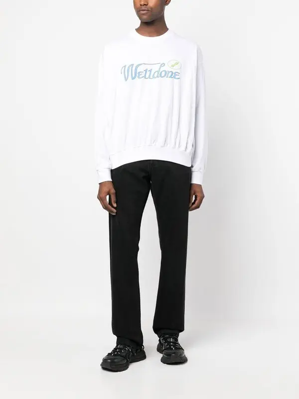 We11Done Logo Print Cotton Sweatshirt