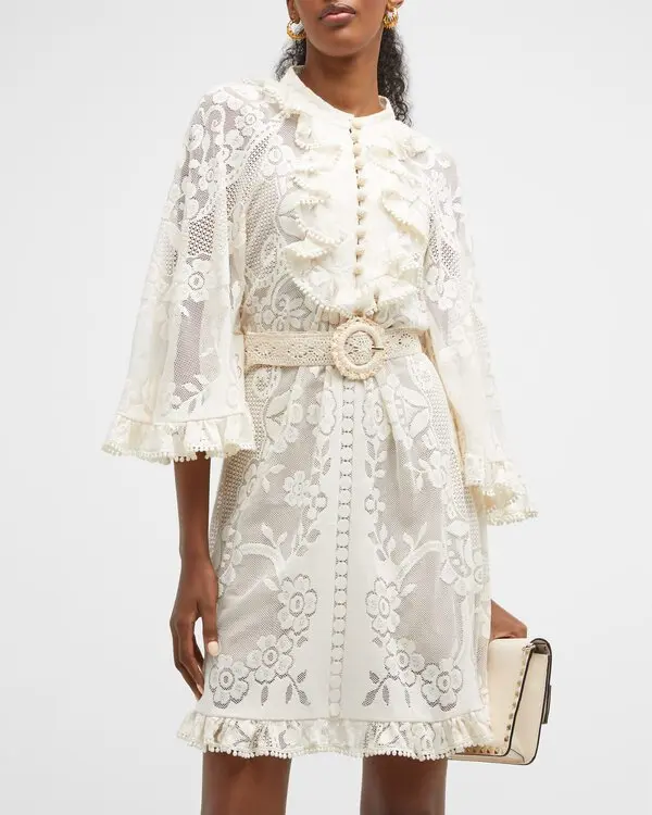 chinese dress ladies ZIMMERMANN Tiggy Lace Mini Tunic