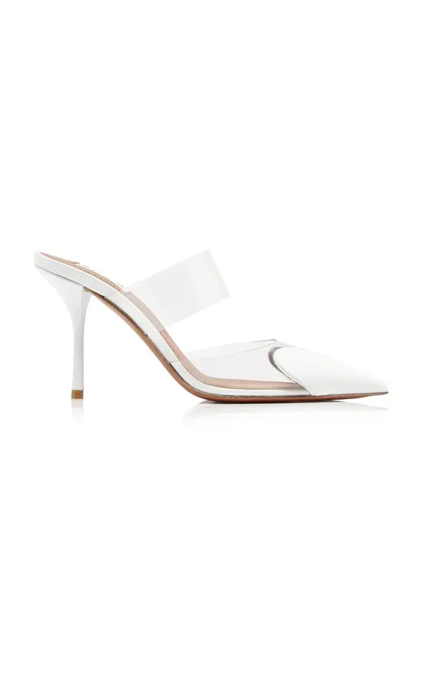 Alaïa Le Coeur Pvc And Leather Mules - White