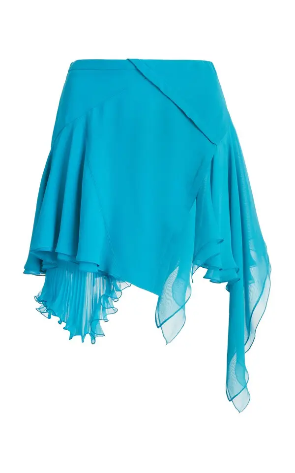 Versace Asymmetric Silk Mini Skirt