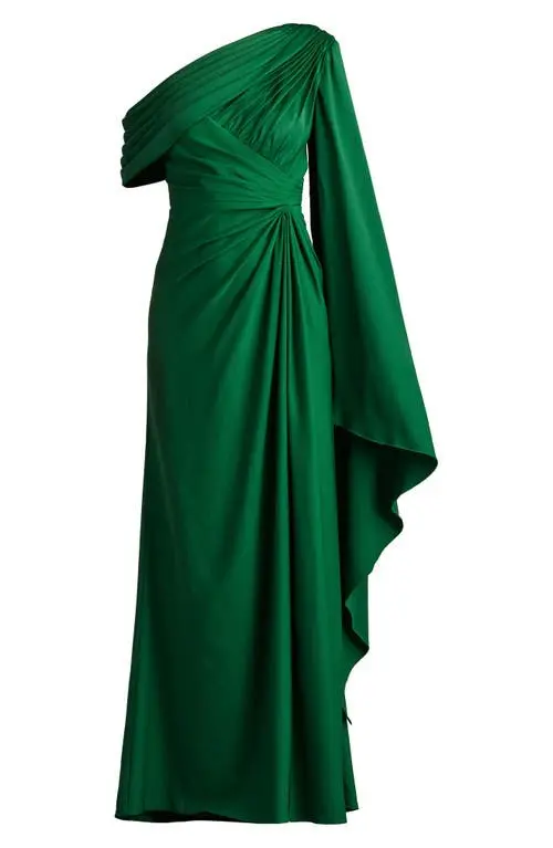 Tadashi Shoji Ember One-shoulder Gown - Bamboo
