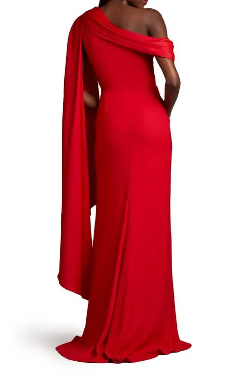 Tadashi Shoji Ember One-shoulder Gown - Lava Red