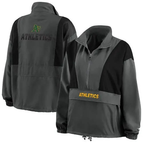 WEAR BY ERIN ANDREWS Oakland Athletics Packable Half-zip Jacket