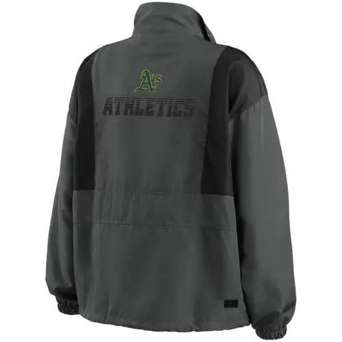 WEAR BY ERIN ANDREWS Oakland Athletics Packable Half-zip Jacket