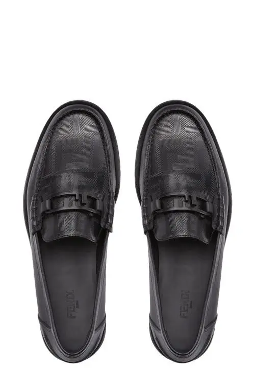 Fendi O'lock Ff Embossed Loafer - Nero/nero