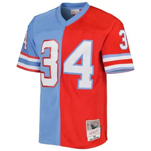 Mitchell & Ness Earl Campbell /light Blue Houston Oilers Gridiron Classics 1980 Split Legacy Replica Jersey