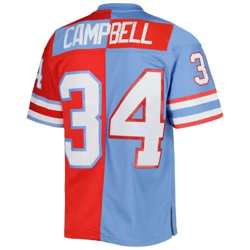 Mitchell & Ness Earl Campbell /light Blue Houston Oilers Gridiron Classics 1980 Split Legacy Replica Jersey