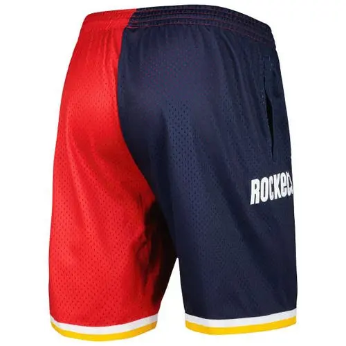 Mitchell & Ness Red Houston Rockets Hardwood Classics 1993 Split Swingman Shorts