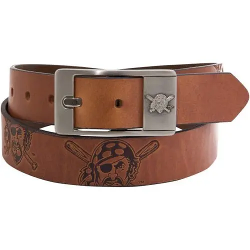 EAGLES WINGS Pittsburgh Pirates Embossed Leather Belt - Brown