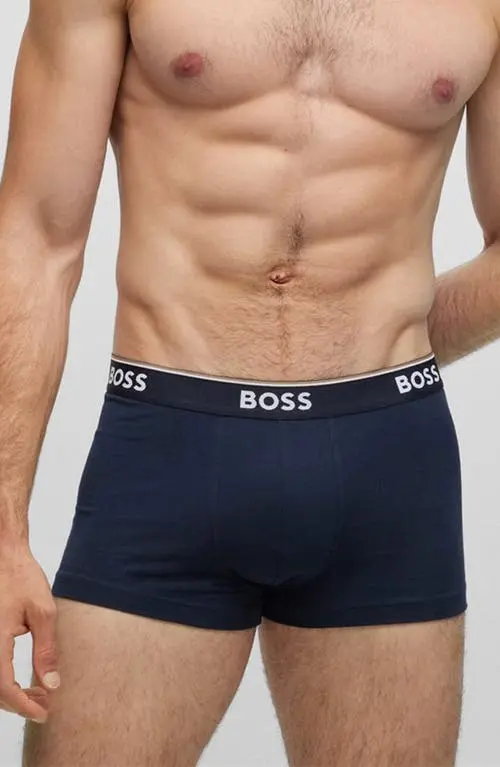 BOSS 3-pack Power Stretch Cotton Trunks - Open Blue