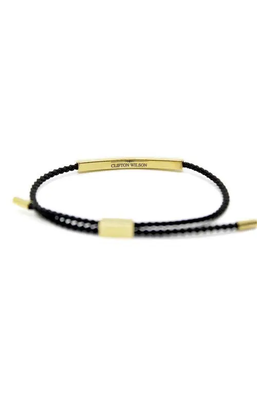CLIFTON WILSON Braided Slider Bracelet - Black