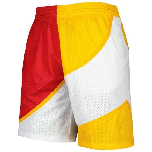 Mitchell & Ness Yellow Atlanta Hawks Hardwood Classics 1986 Split Swingman Shorts
