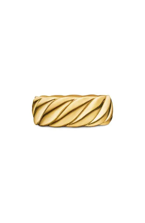 David Yurman Sculpted Cable Contour Band Ring - 18k Yellow Gold