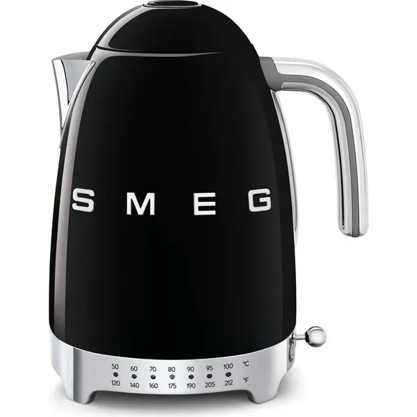 SMEG 50s Retro Style Variable Temperature Electric Kettle - Black