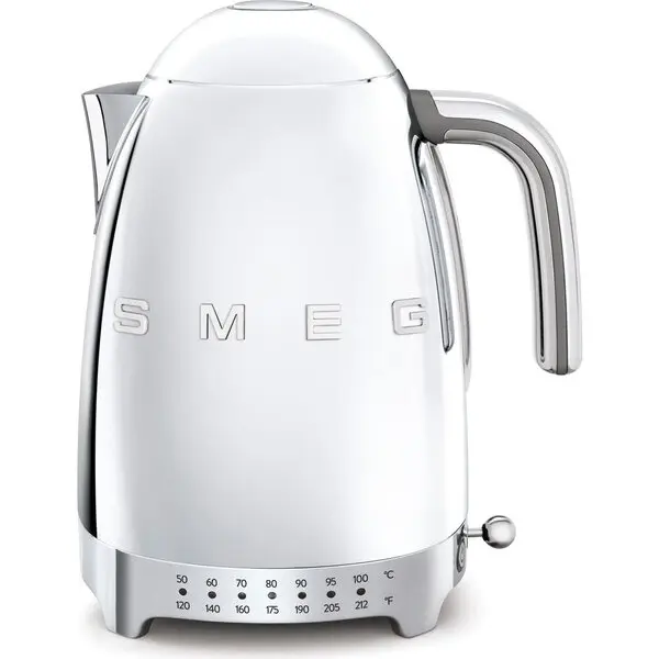 SMEG 50s Retro Style Variable Temperature Electric Kettle - Chrome