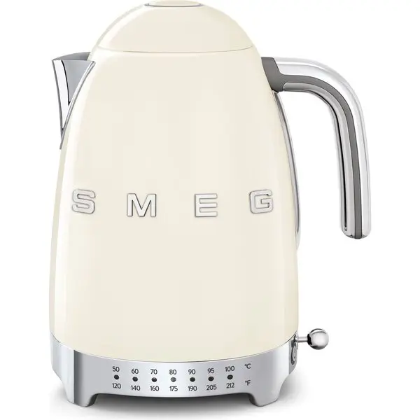SMEG 50s Retro Style Variable Temperature Electric Kettle - Cream