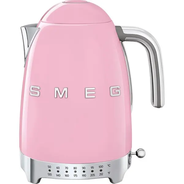 SMEG 50s Retro Style Variable Temperature Electric Kettle - Pink