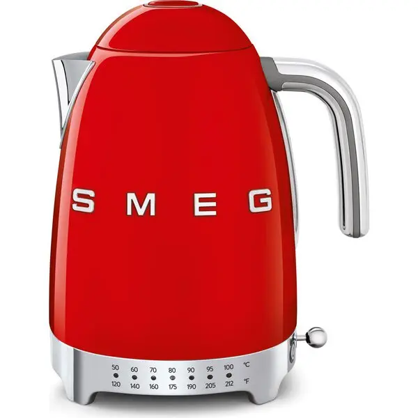 SMEG 50s Retro Style Variable Temperature Electric Kettle - Red