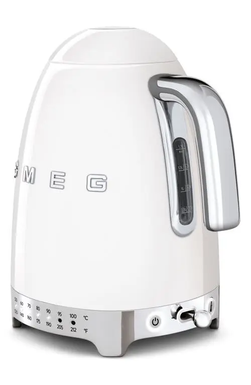 SMEG 50s Retro Style Variable Temperature Electric Kettle - White