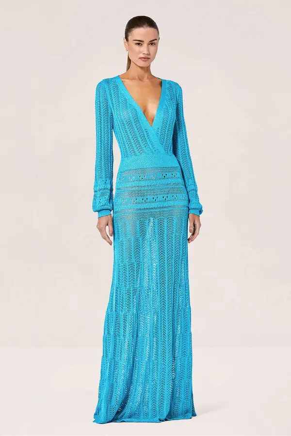 alexis blue lace dress The Ruby Dress in Ice Blue 14 / Ice Blue