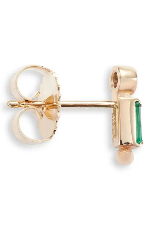 Anzie Cléo Emerald Baguette & Diamond Stud Earrings