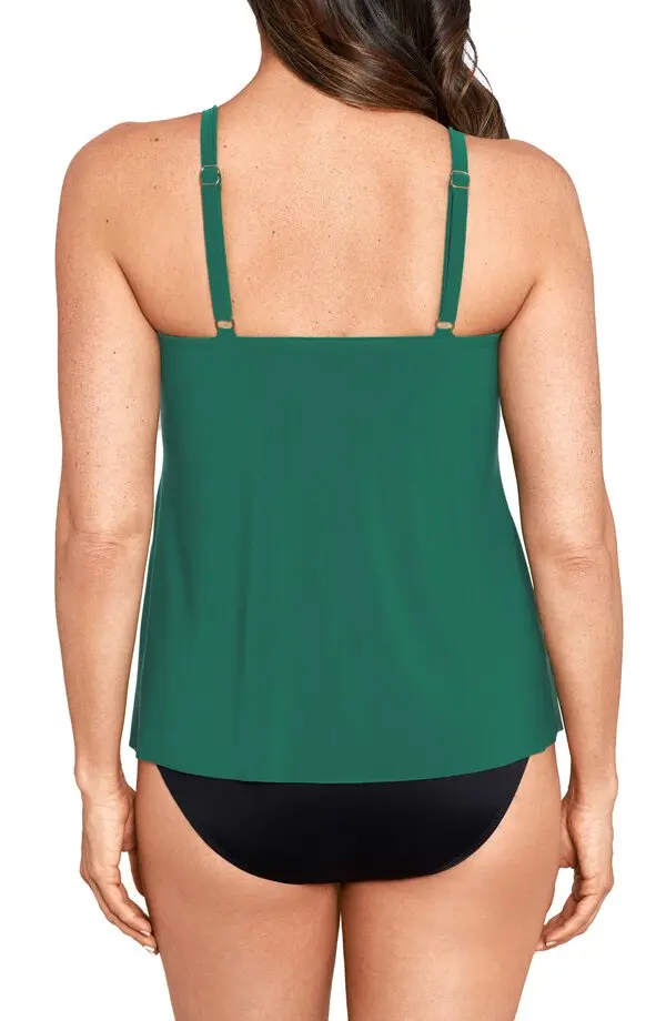 MIRACLESUIT® Allura Rock Solid Crisscross Tankini Top - Malachite Green