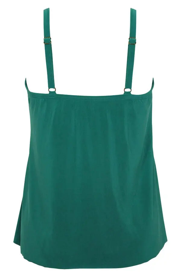 MIRACLESUIT® Allura Rock Solid Crisscross Tankini Top - Malachite Green