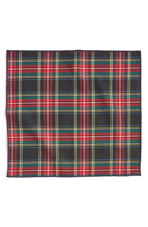 CLIFTON WILSON Holiday Plaid Cotton Pocket Square