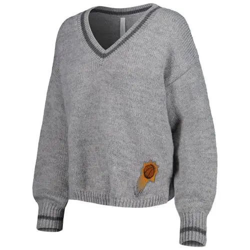 LUSSO Phoenix Suns Scarletts Lantern Sleeve Tri-blend V-neck Pullover Sweater