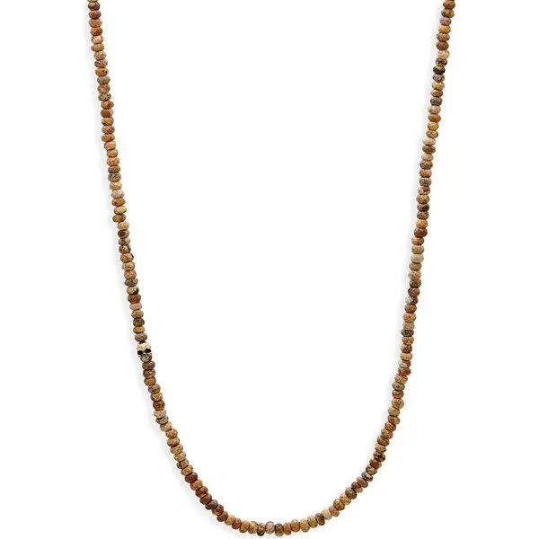 John Varvatos Skull Beaded Necklace - Brass