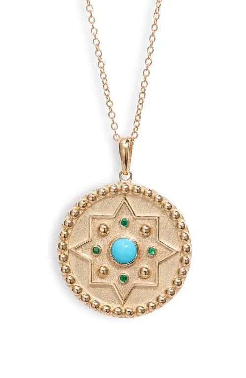 Anzie Dew Drop Disc Pendant Necklace - Gold