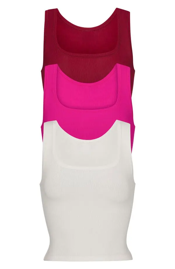 SKIMS Assorted 3-pack Ribbed Stretch Cotton Tanks