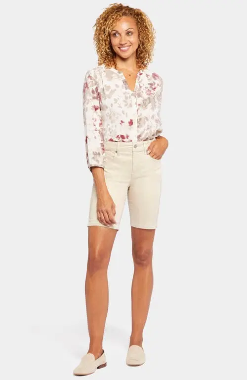 NYDJ Ella Side Slit Bermuda Denim Shorts - Feather