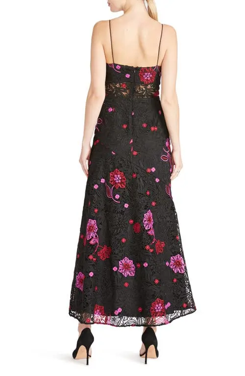 Monique Lhuillier Sleeveless Embroidered Lace A-line Dress