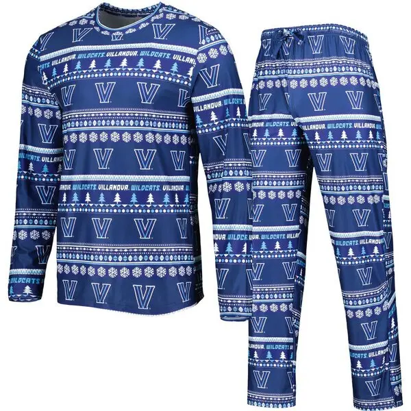 CONCEPTS SPORT Villanova Wildcats Swivel Long Sleeve T-shirt & Pants Sleep Set - Navy