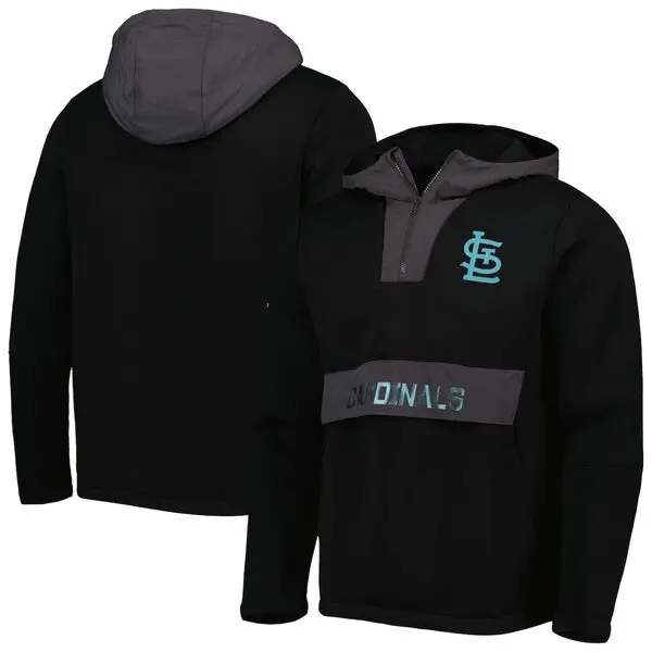 LEVELWEAR St. Louis Cardinals Ruckus Quarter-zip Hoodie - Black