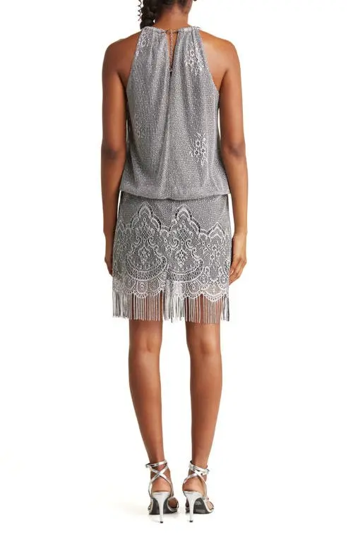 SL FASHIONS Chain Neck Blouson Dress