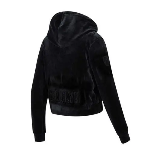 PRO STANDARD Brooklyn Nets Triple Velour Full-zip Hoodie
