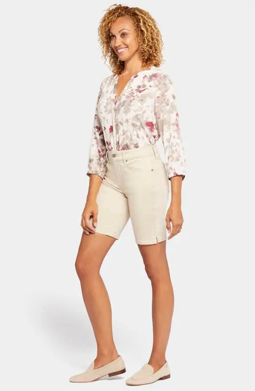 NYDJ Ella Floral Print Bermuda Shorts - Feather