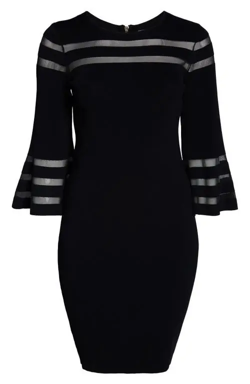 Eliza J Mesh Stripe Sheath Dress