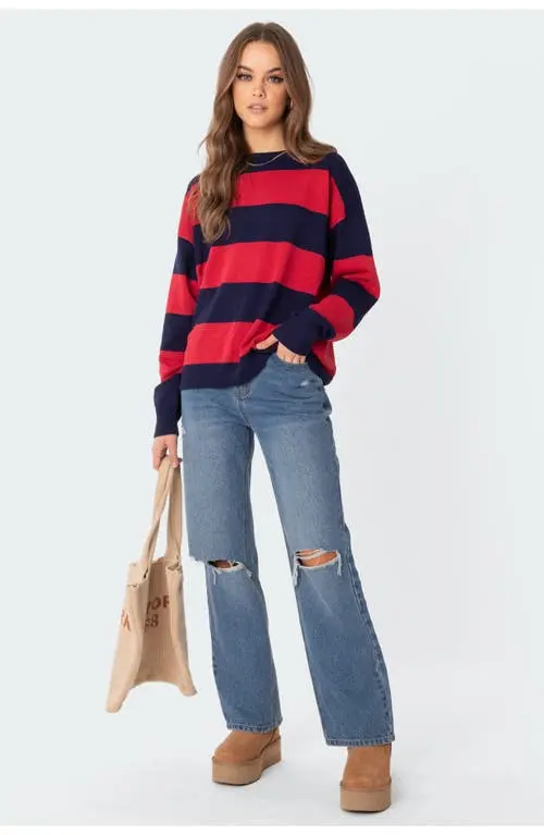 EDIKTED Logan Stripe Oversize Sweater