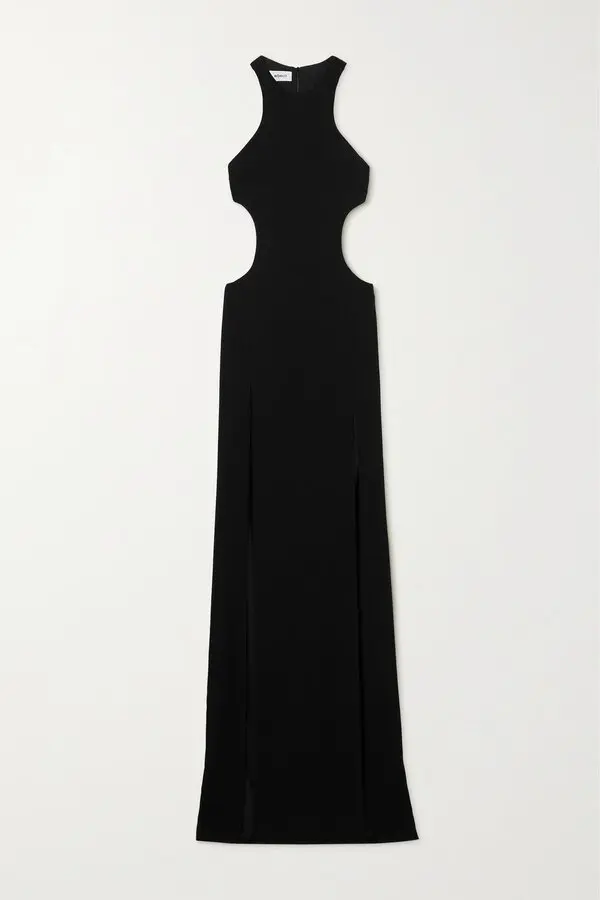 MONOT Cutout Crepe Maxi Dress - Black