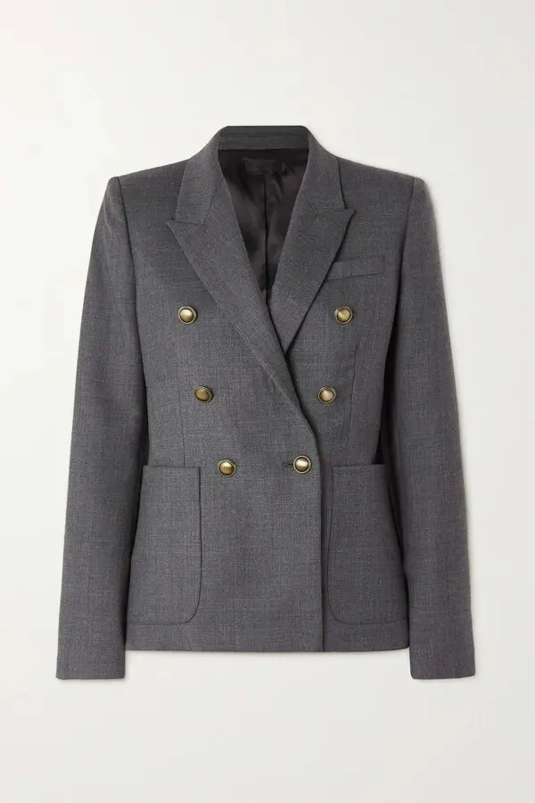 NILI LOTAN Nathalia Double-breasted Wool-twill Blazer