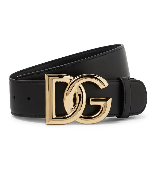 Dolce & Gabbana Dg Leather Belt - Black