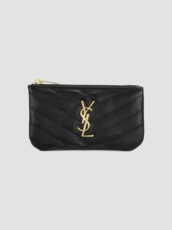 Saint Laurent Monogram Matelasse Leather Zip-around Wallet - Nero