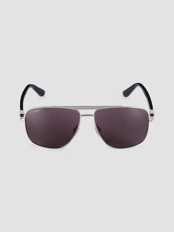 Cartier C Décor Signature 58mm Platinum Navigator Sunglasses