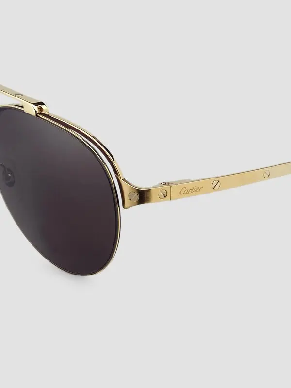 Cartier Santos Evolution 24k -plated 61mm Pilot Sunglasses
