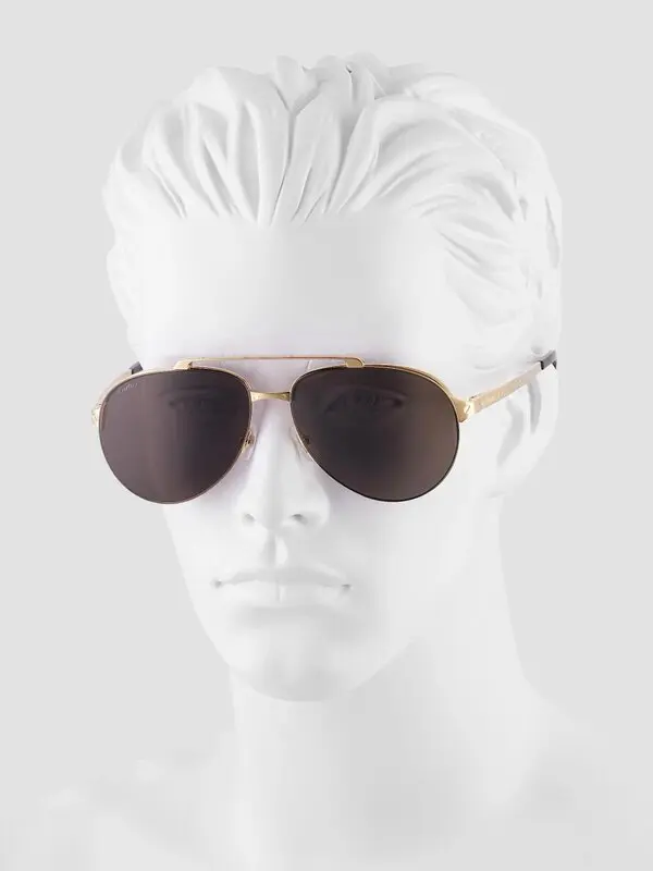 Cartier Santos Evolution 24k -plated 61mm Pilot Sunglasses